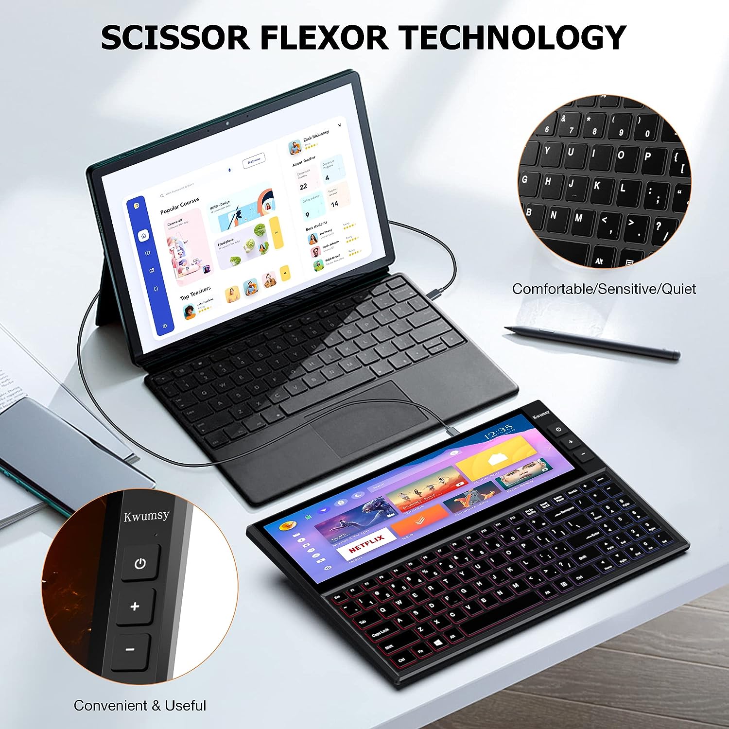 Kwumsy K1 12.6'' Touchscreen Working Keyboard