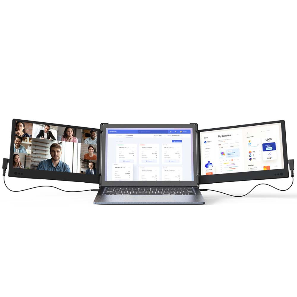 P2 12'' Tri-Screen Portable three Extra Screen For Laptop – Kwumsy
